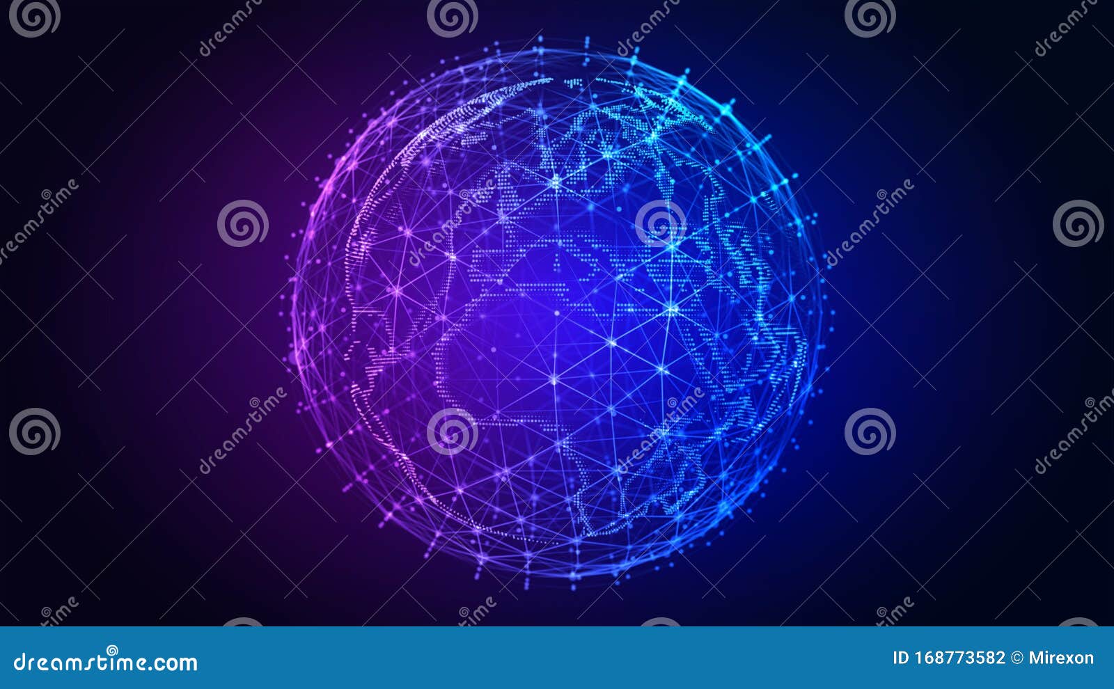 Connection Lines Around Earth Globe. Background with Light Effect ...