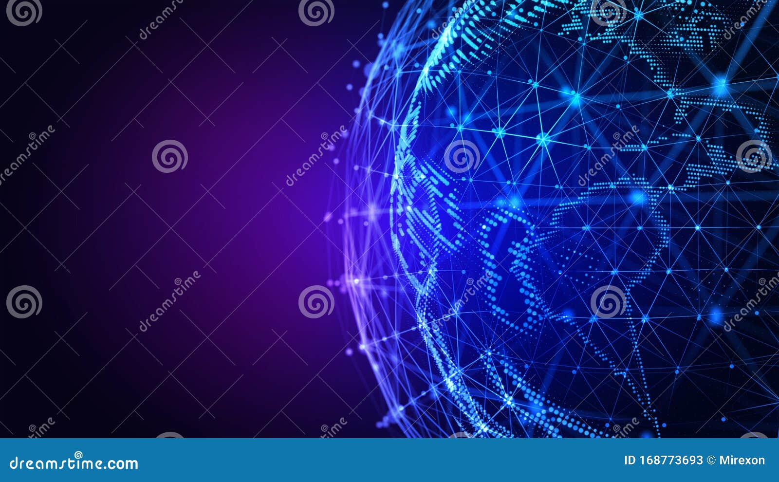 Connection Lines Around Earth Globe. Background with Light Effect ...