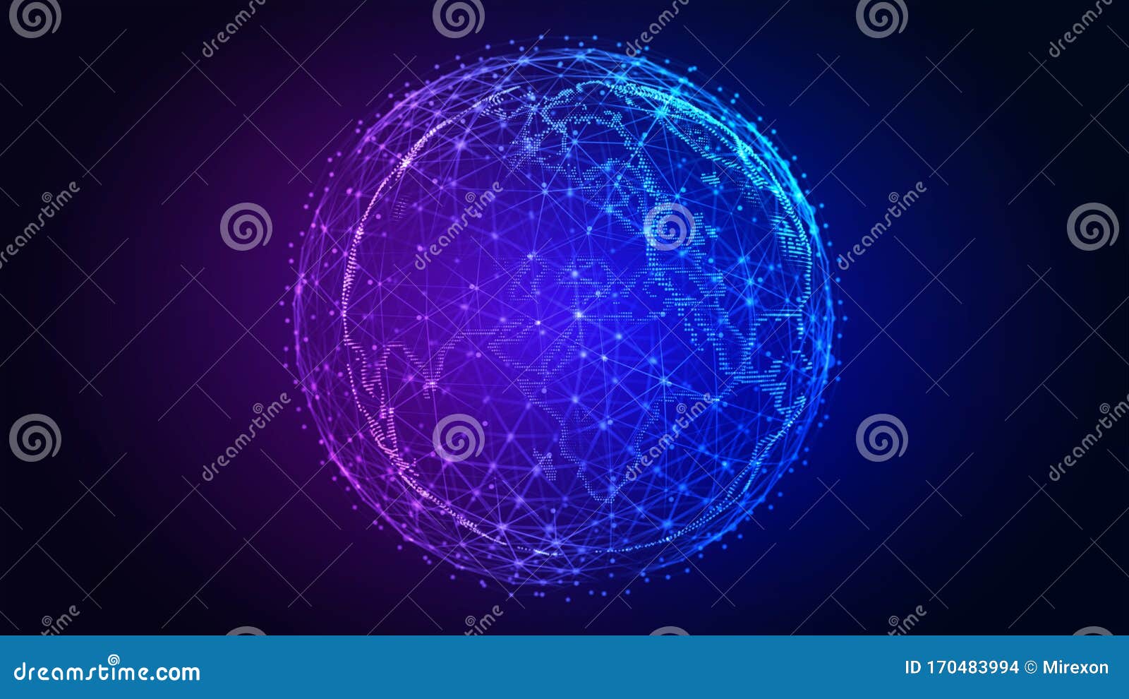 Connection Lines Around Earth Globe. Background with Light Effect ...
