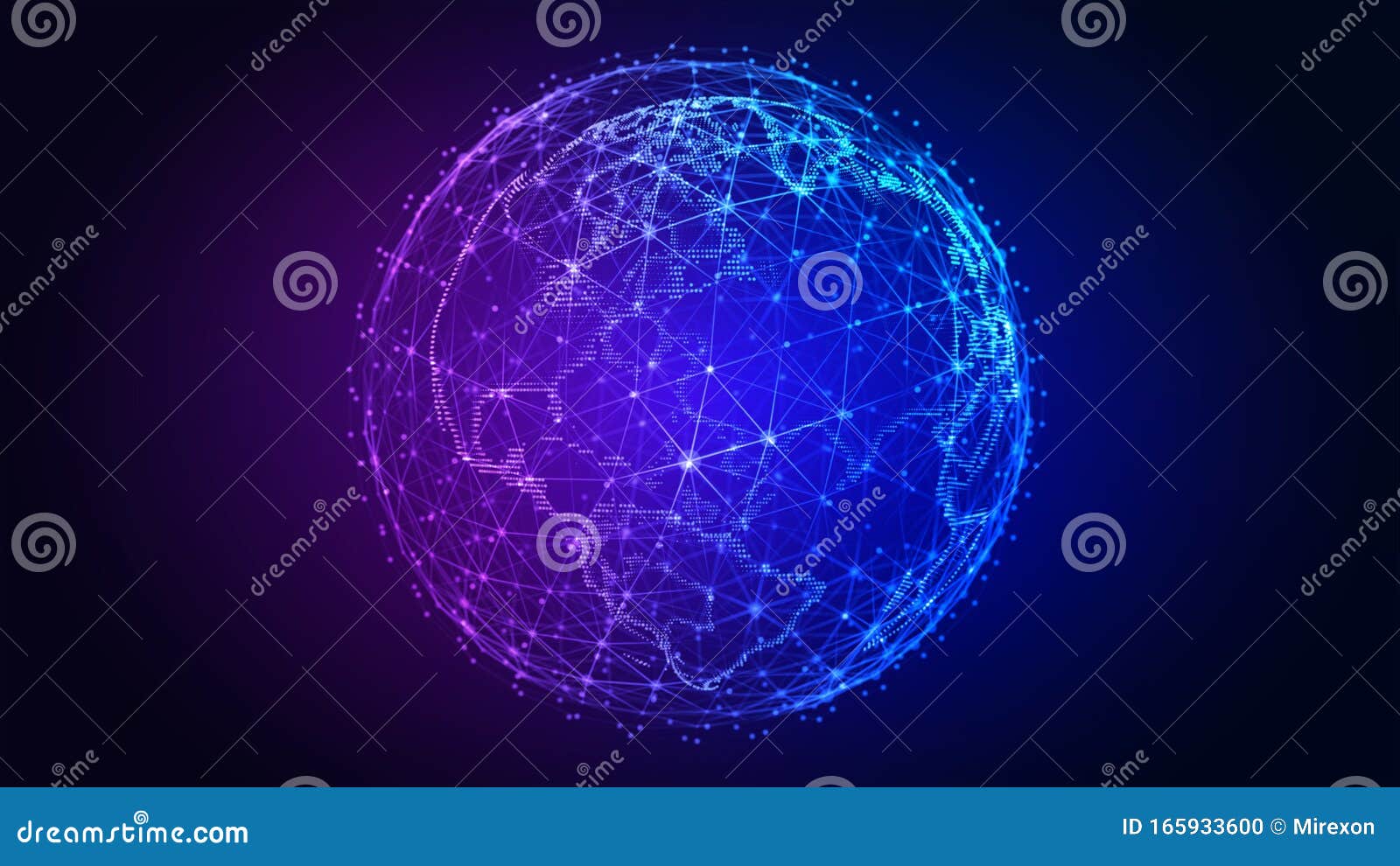 Connection Lines Around Earth Globe. Background with Light Effect ...
