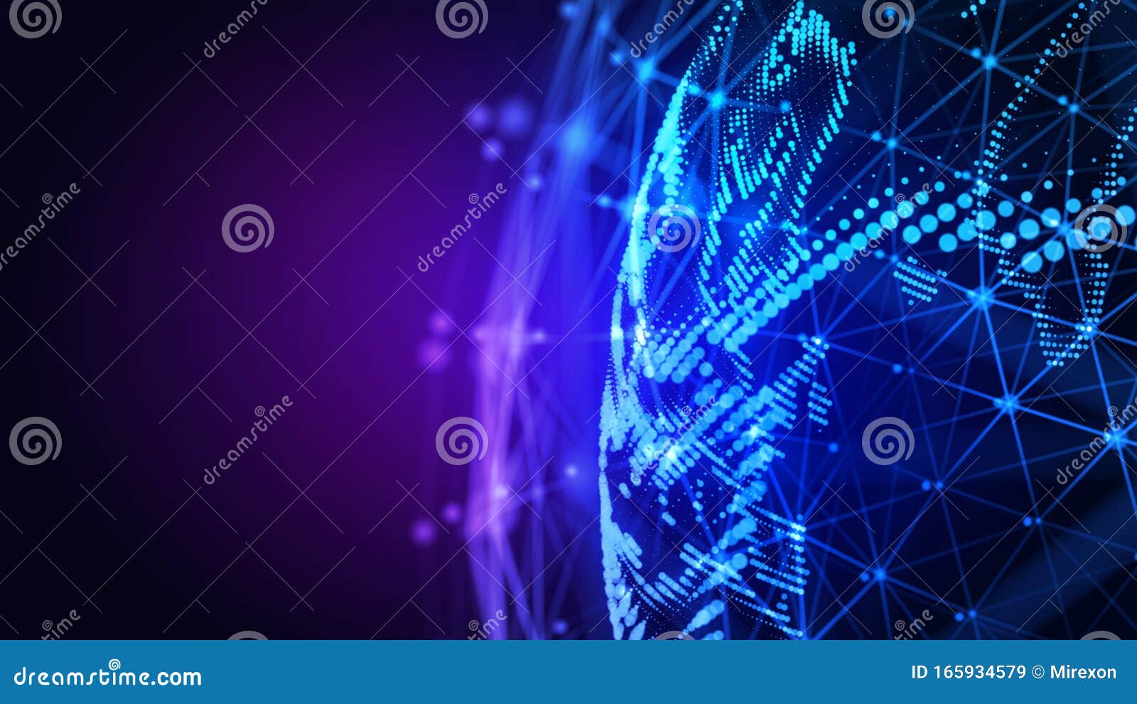 Connection Lines Around Earth Globe. Background with Light Effect ...