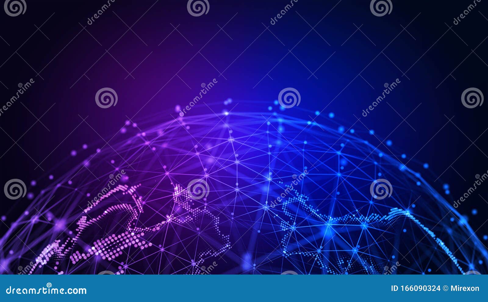 Connection Lines Around Earth Globe. Background with Light Effect ...