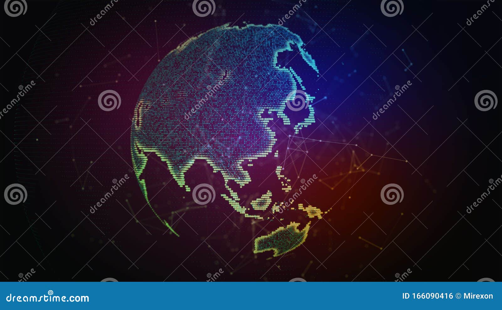 Connection Lines Around Earth Globe. Background with Light Effect ...
