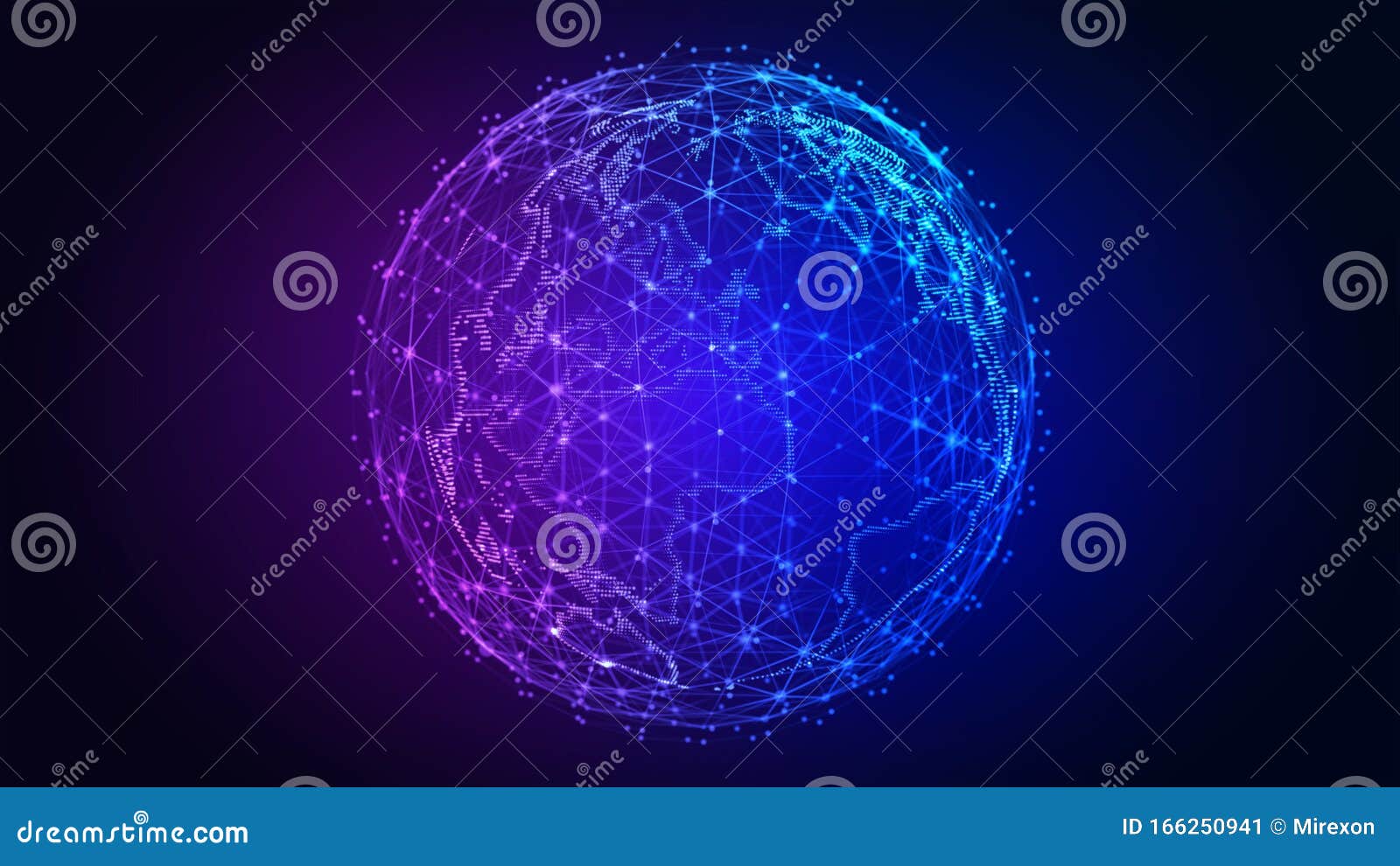 Connection Lines Around Earth Globe. Background with Light Effect ...
