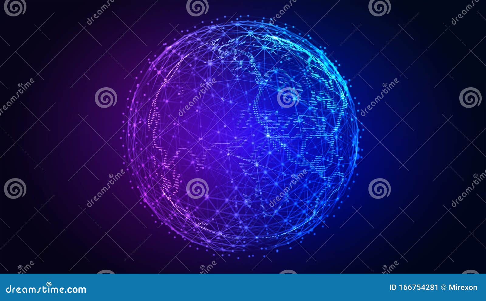 Connection Lines Around Earth Globe. Background with Light Effect ...