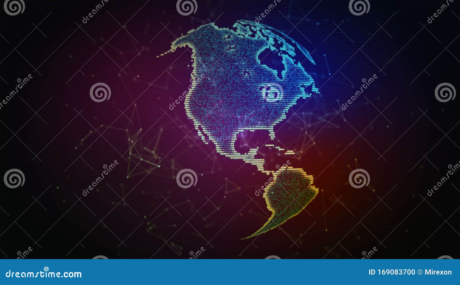 Connection Lines Around Earth Globe. Background with Light Effect ...