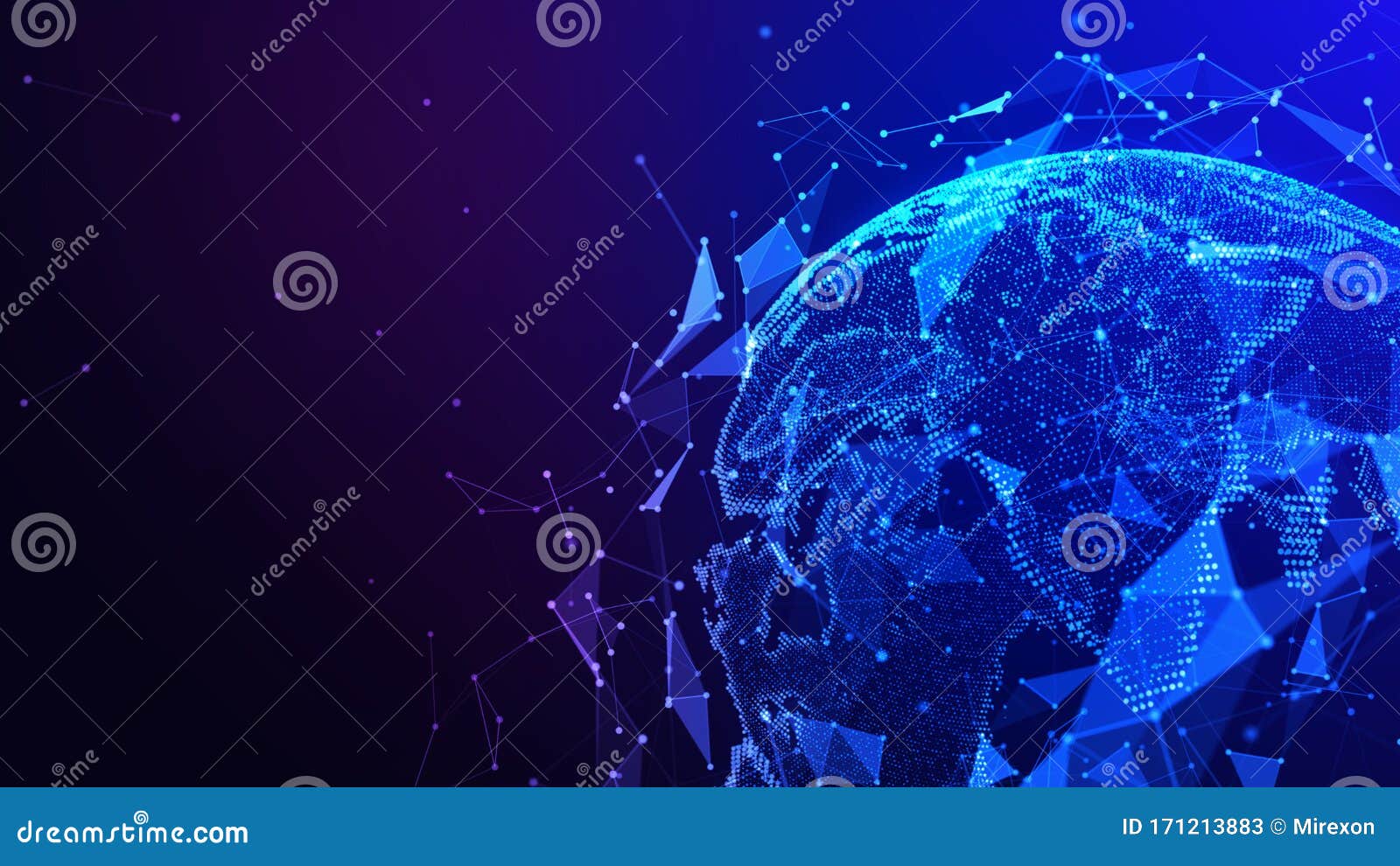 Connection Lines Around Earth Globe. Background with Light Effect ...