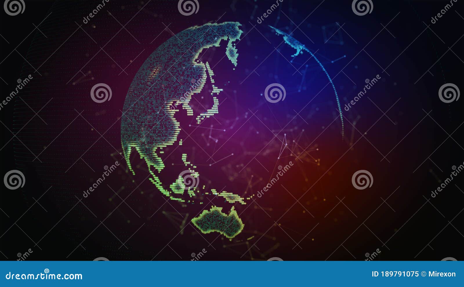 Connection Lines Around Earth Globe. Background with Light Effect ...