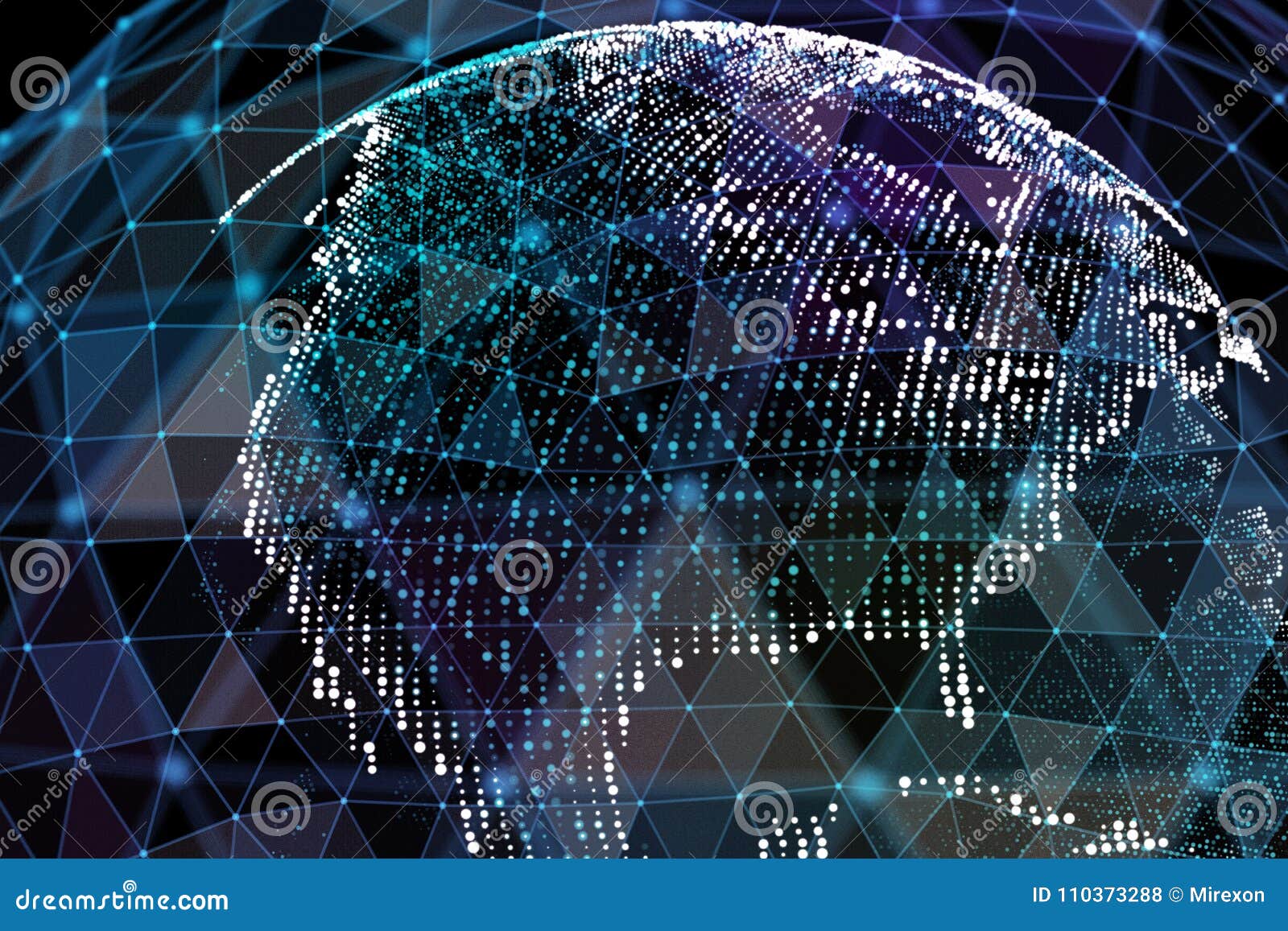 Connection Lines Around Earth Globe, Theme Background with Light Effect ...