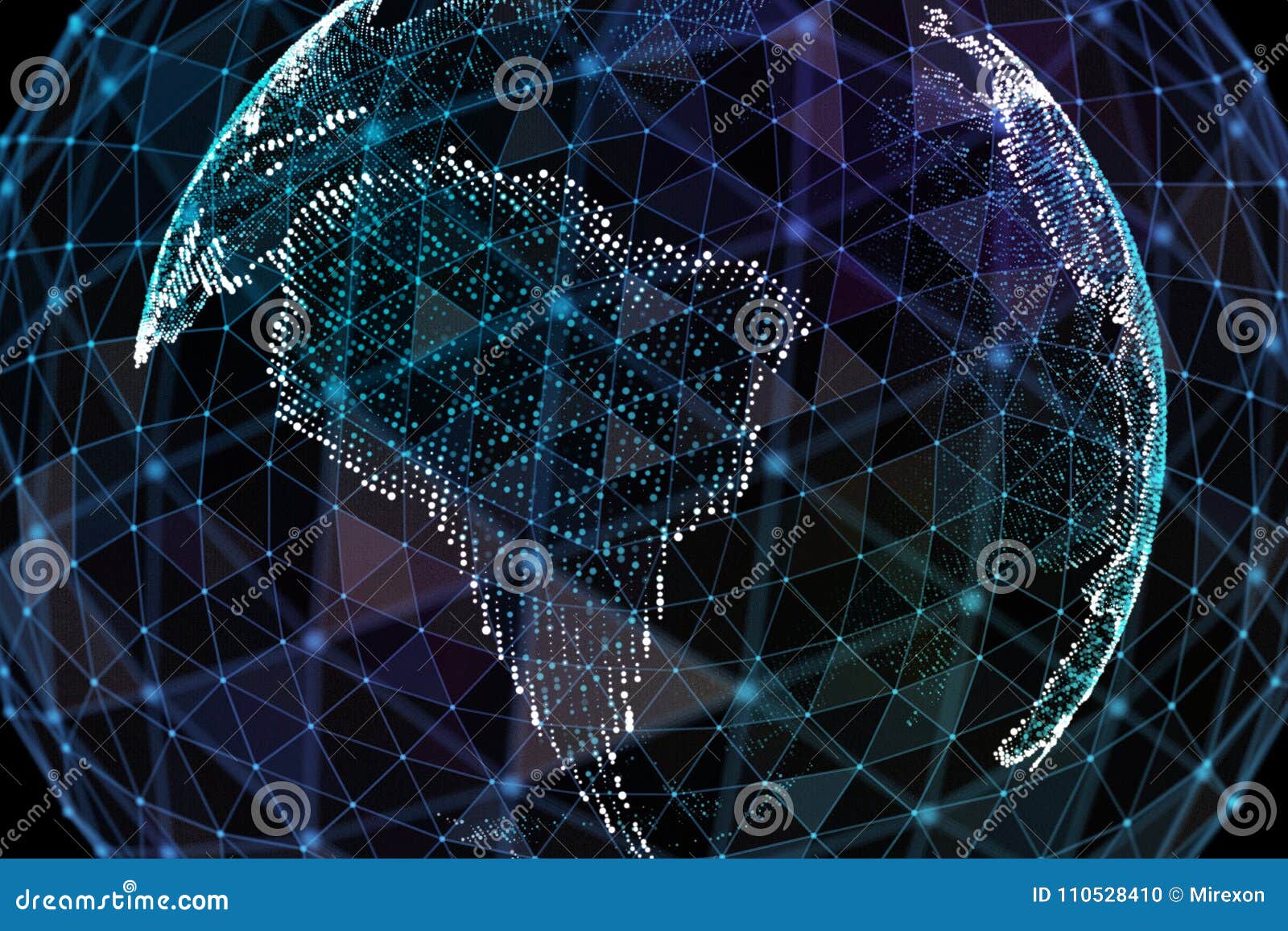 Connection Lines Around Earth Globe, Theme Background with Light Effect ...