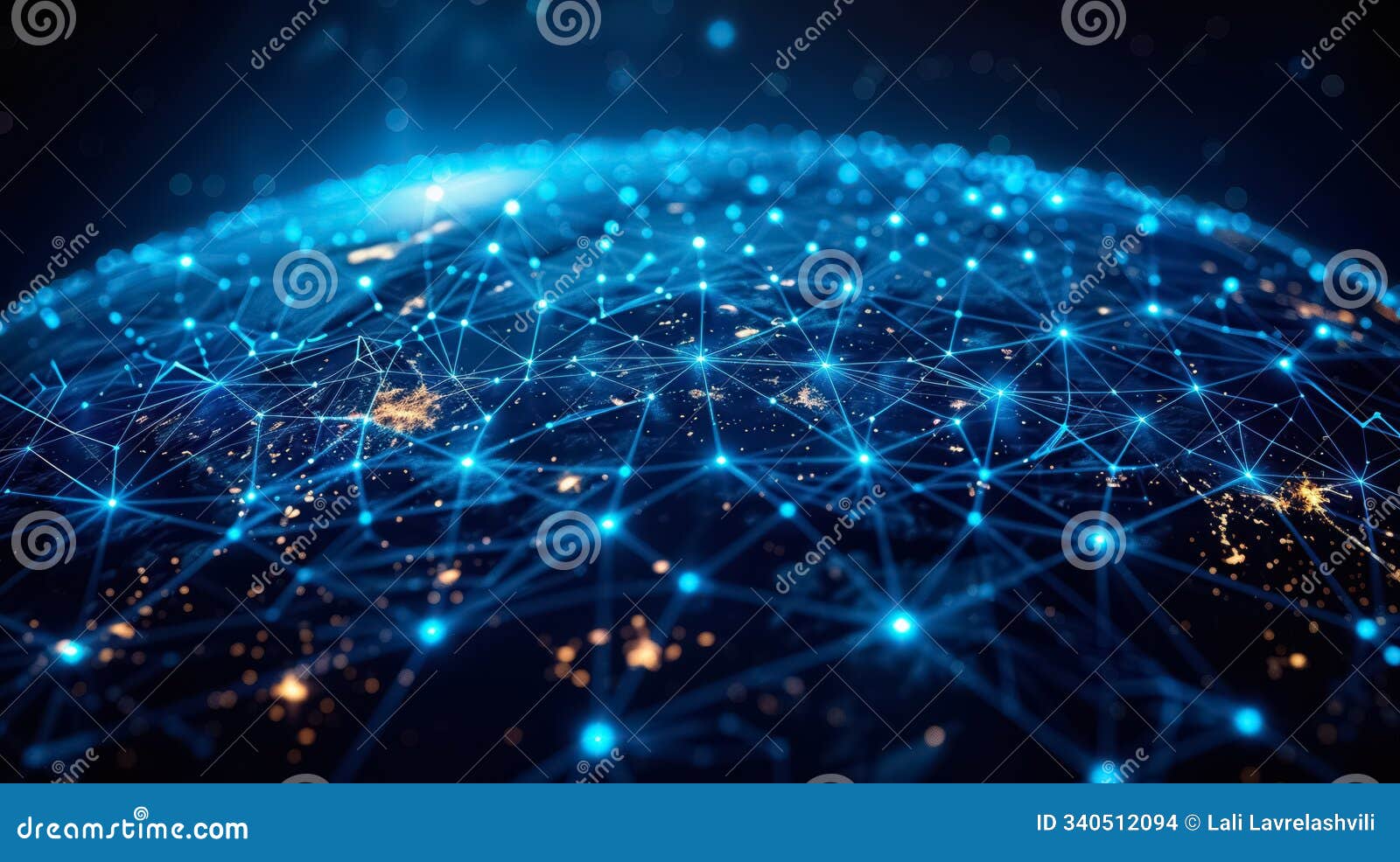 Connection Lines Around the Earth S Surface, View from Space. Future ...