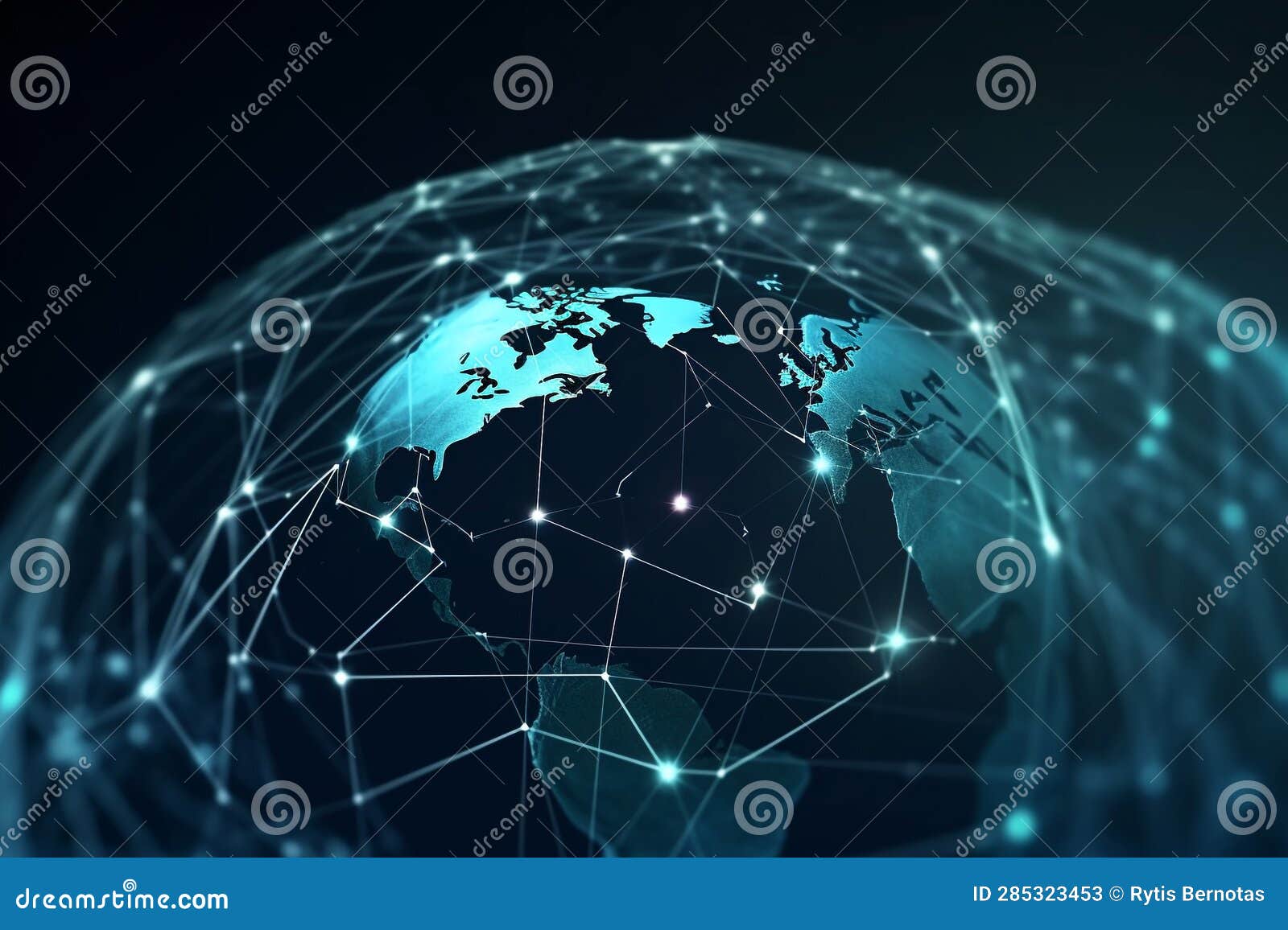 Connection Lines Around the Earth Surface Abstract Illustration ...