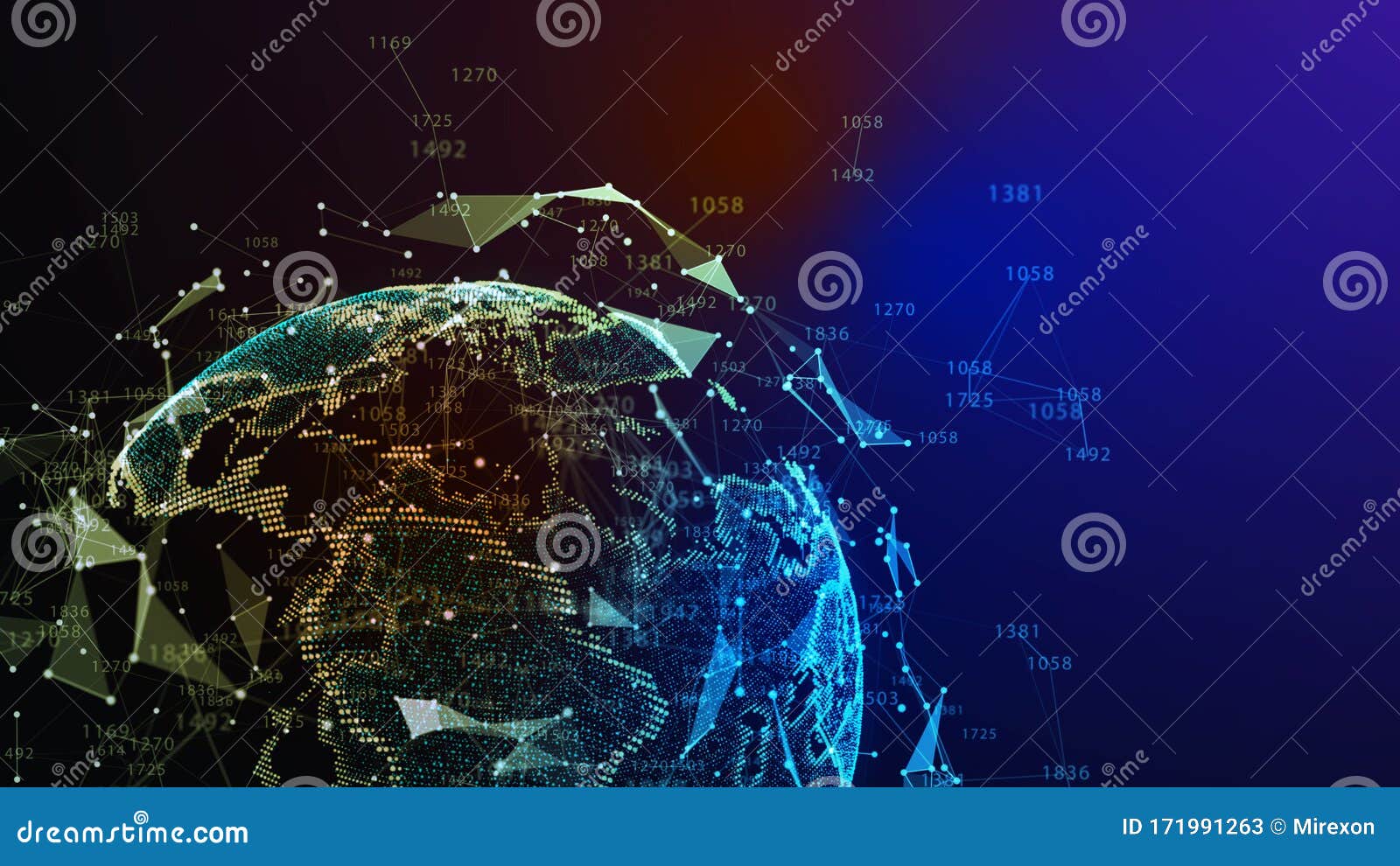 Connection Lines Globe. Background with Light Effect. Global ...