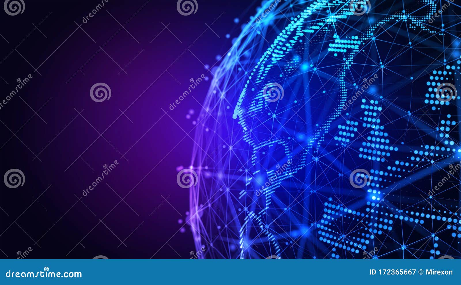 Connection Lines Globe. Background with Light Effect. Global ...