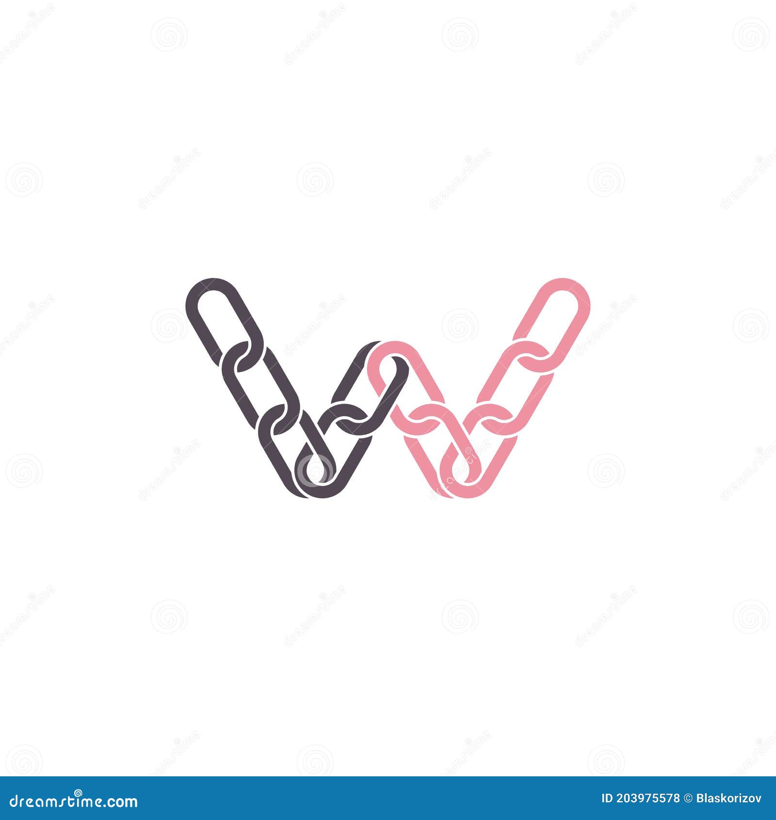 Connection Link Letter W Chain Vector Logo Stock Vector - Illustration ...