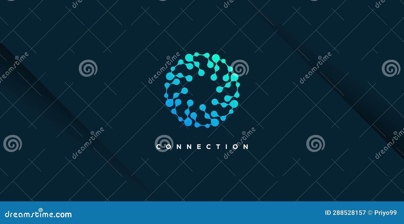Connection Logo Design Vector with Creative Unique Dot Concept Stock ...