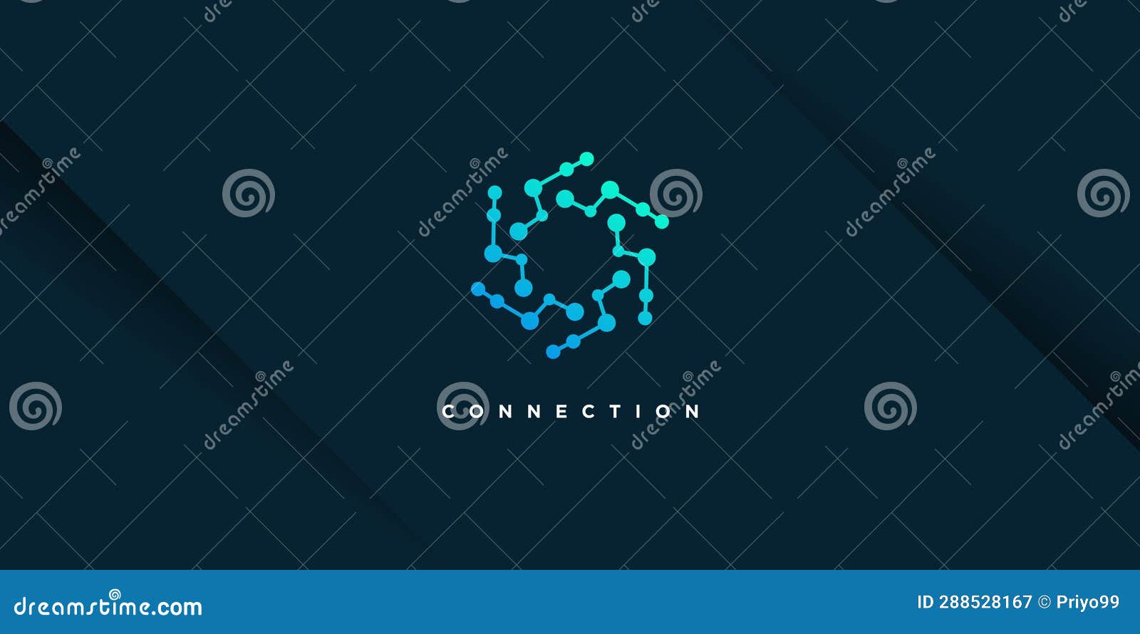 Connection Logo Design Vector with Creative Unique Dot Concept Stock Vector - Illustration of ...
