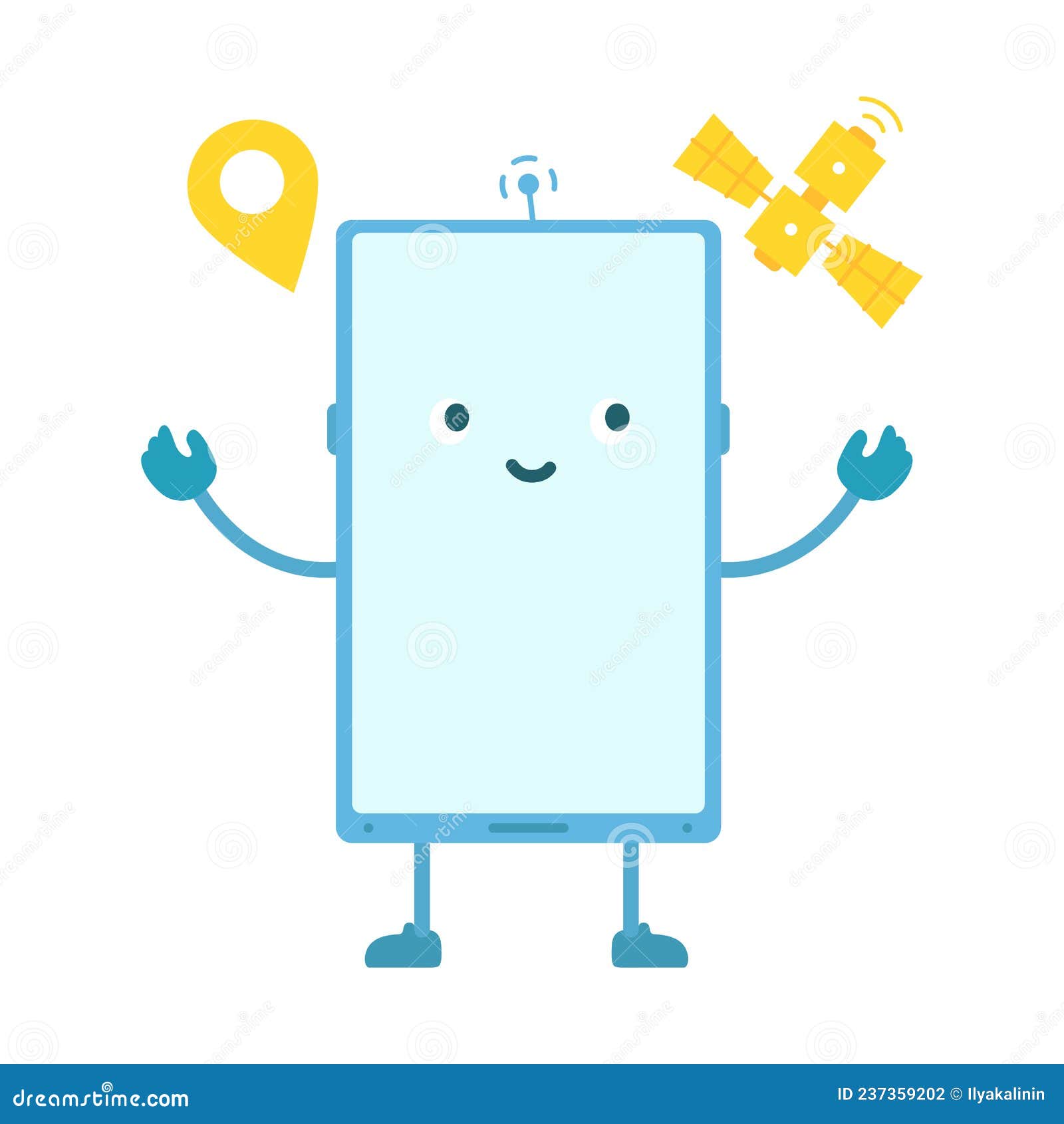 Phone Character. Connection is Lost. Vector Illustration. Stock Vector ...