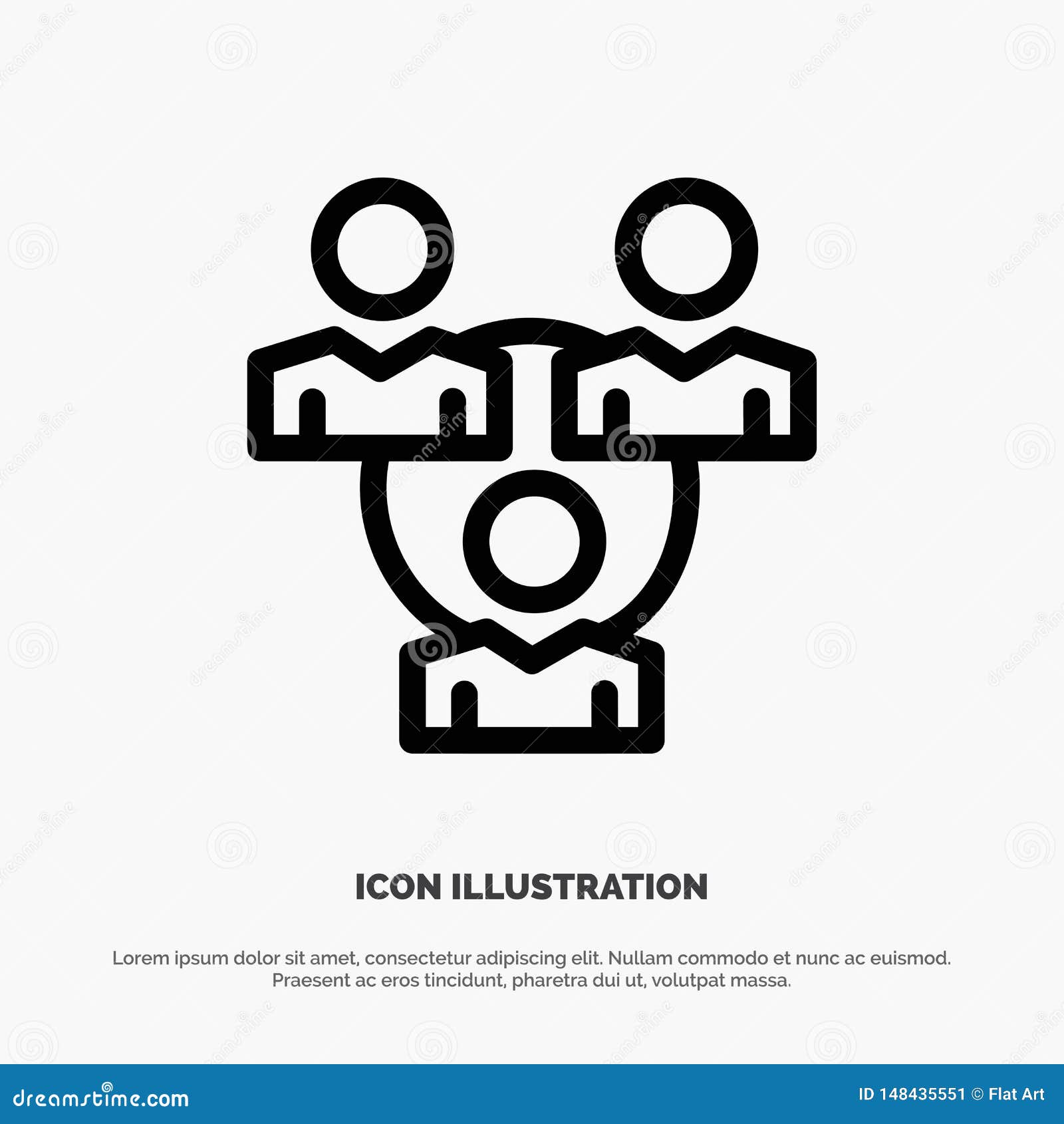 Connection, Meeting, Office, Communication Line Icon Vector Stock ...