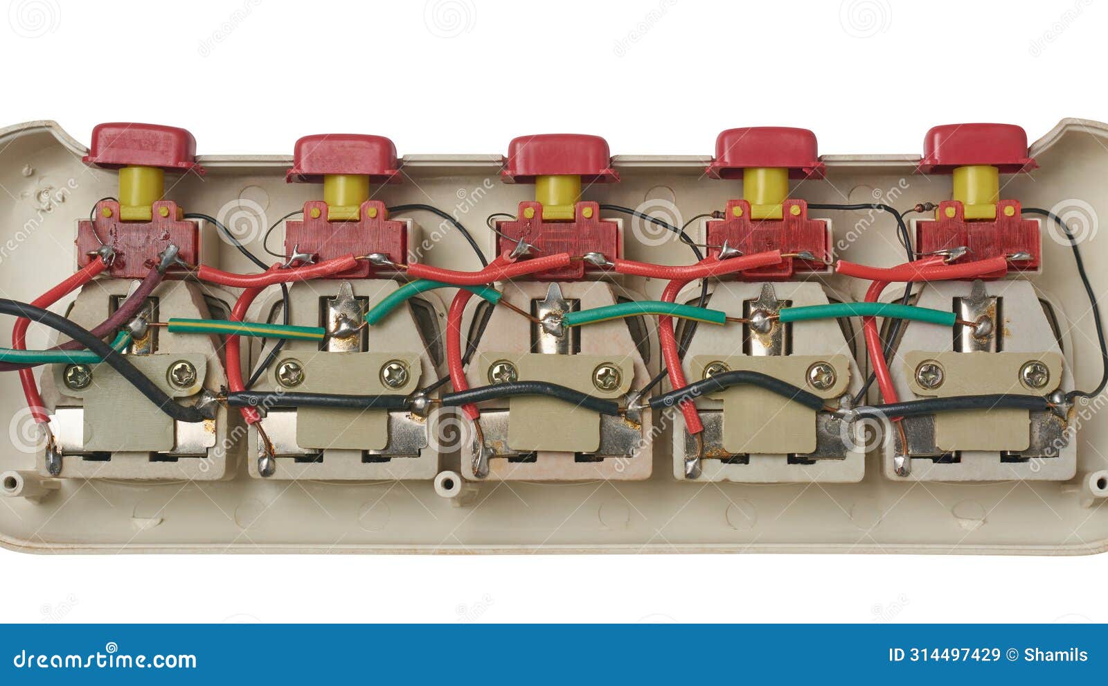 Multi Socket Extension Board Isolated Stock Image - Image of wiring ...