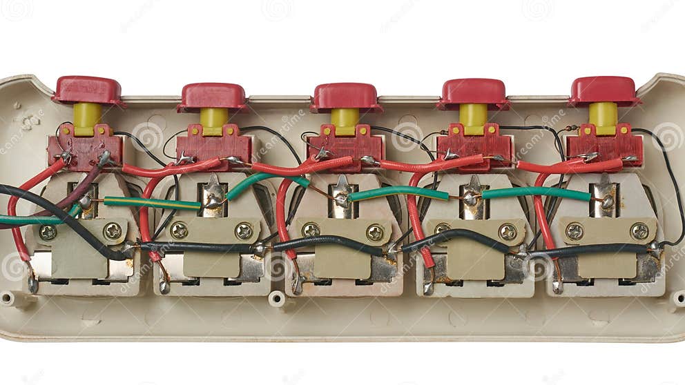 Multi Socket Extension Board Isolated Stock Image - Image of wiring ...
