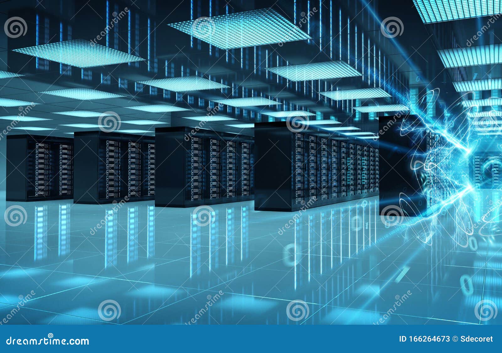 Connection Network in Servers Data Center Room Storage Systems 3D ...