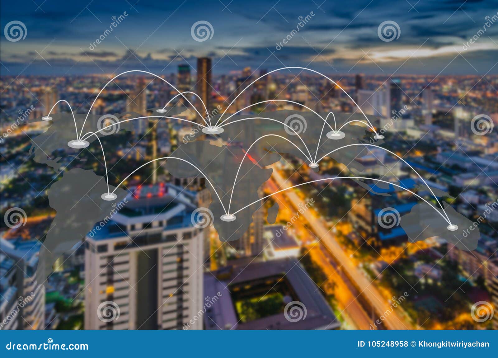 Connection and Network System Concept Stock Photo - Image of design ...