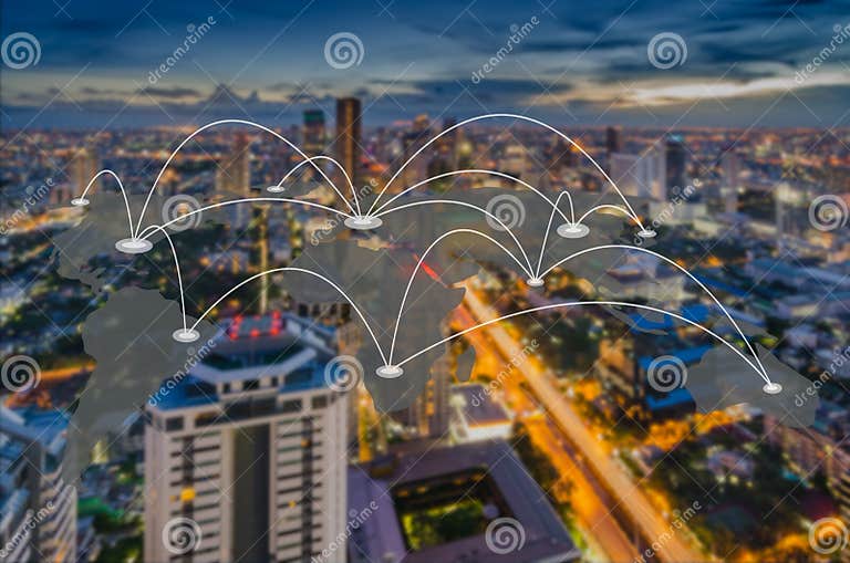 Connection and Network System Concept Stock Photo - Image of design ...