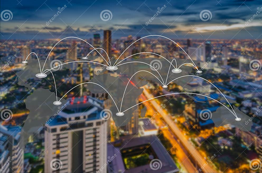 Connection and Network System Concept Stock Photo - Image of design ...