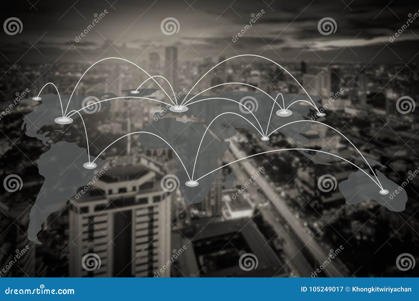 Connection and Network System Concept Stock Image - Image of global ...