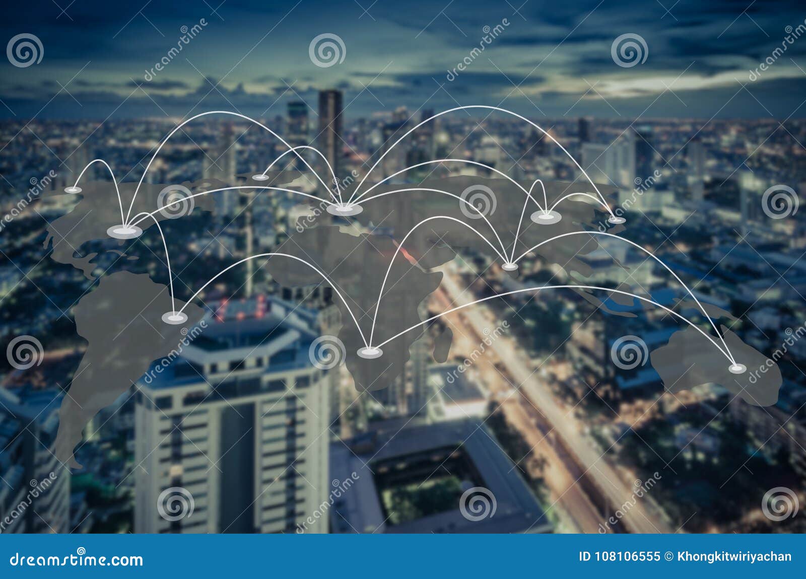 Connection and Network System Concept Stock Image - Image of blue ...