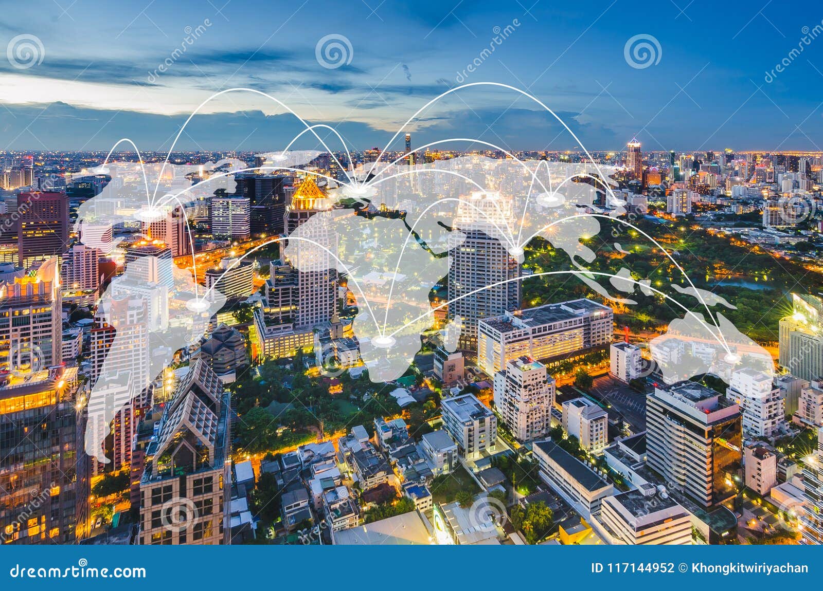 Connection and Network System Stock Illustration - Illustration of data ...