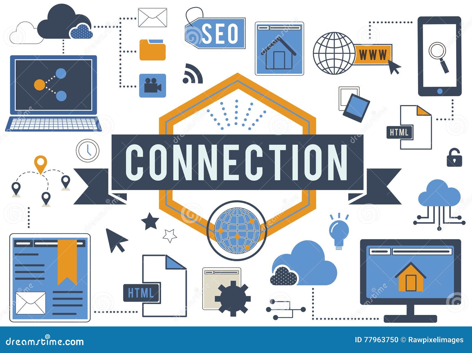 Connection Networking Online Internet Concept Stock Illustration ...