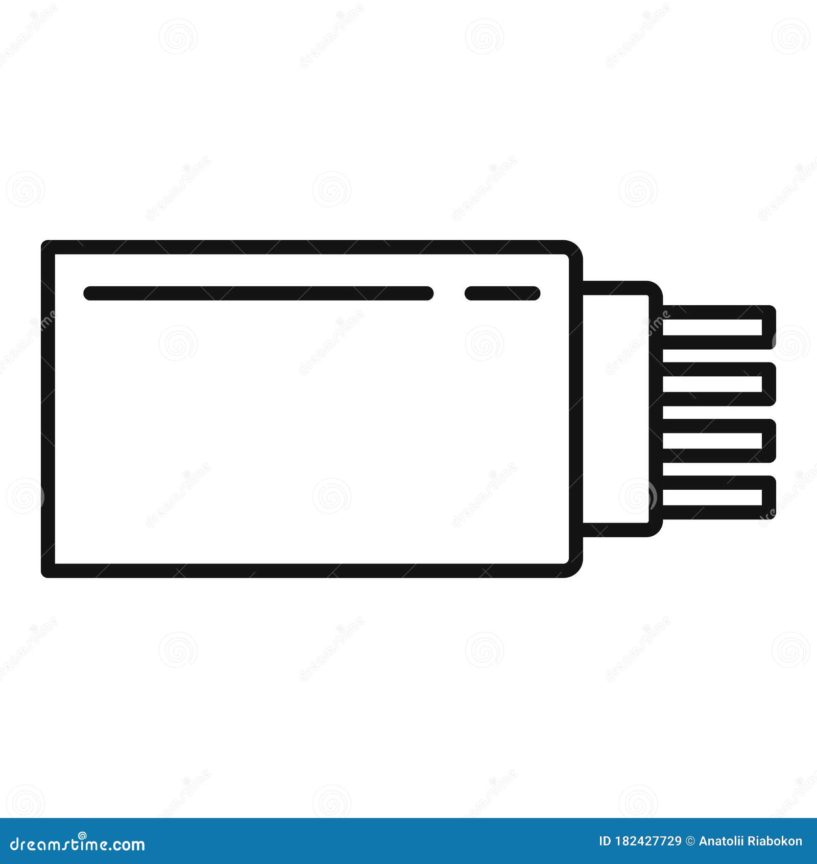 Connection Optical Cable Icon, Outline Style Stock Vector ...