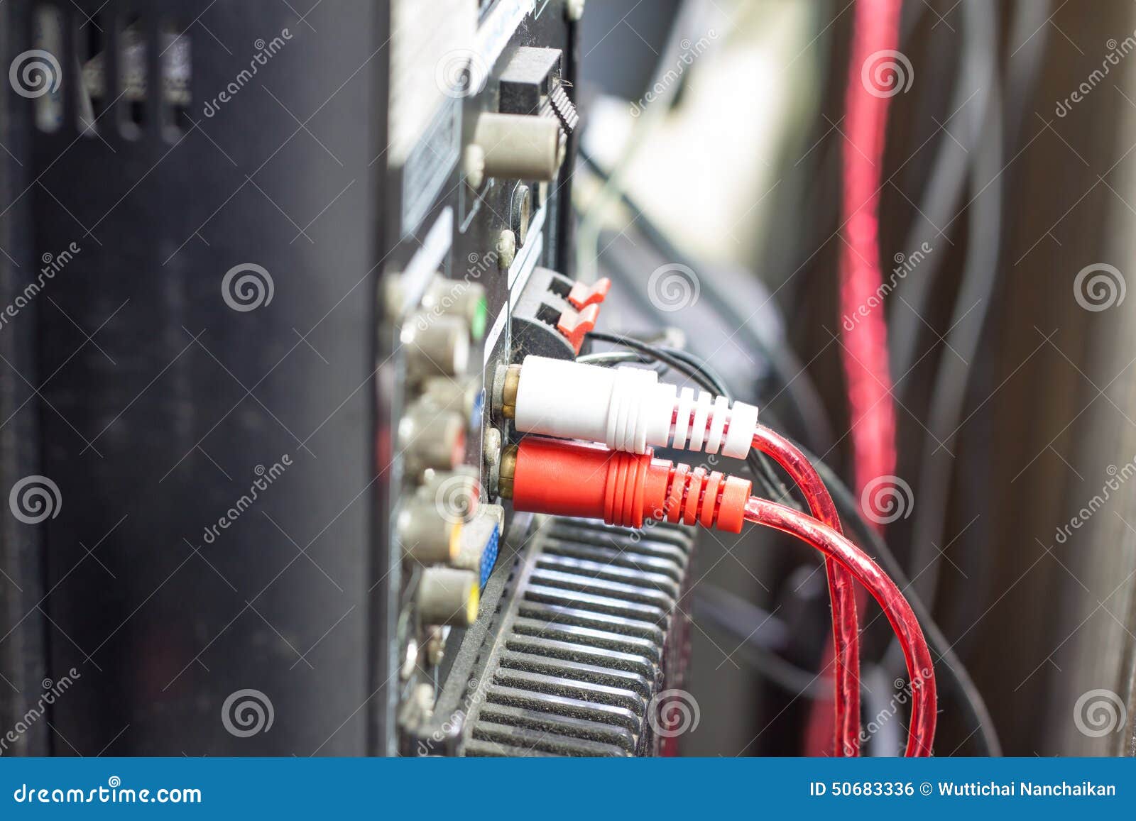 The Connection Panel of a Audio Player Stock Photo - Image of connect ...