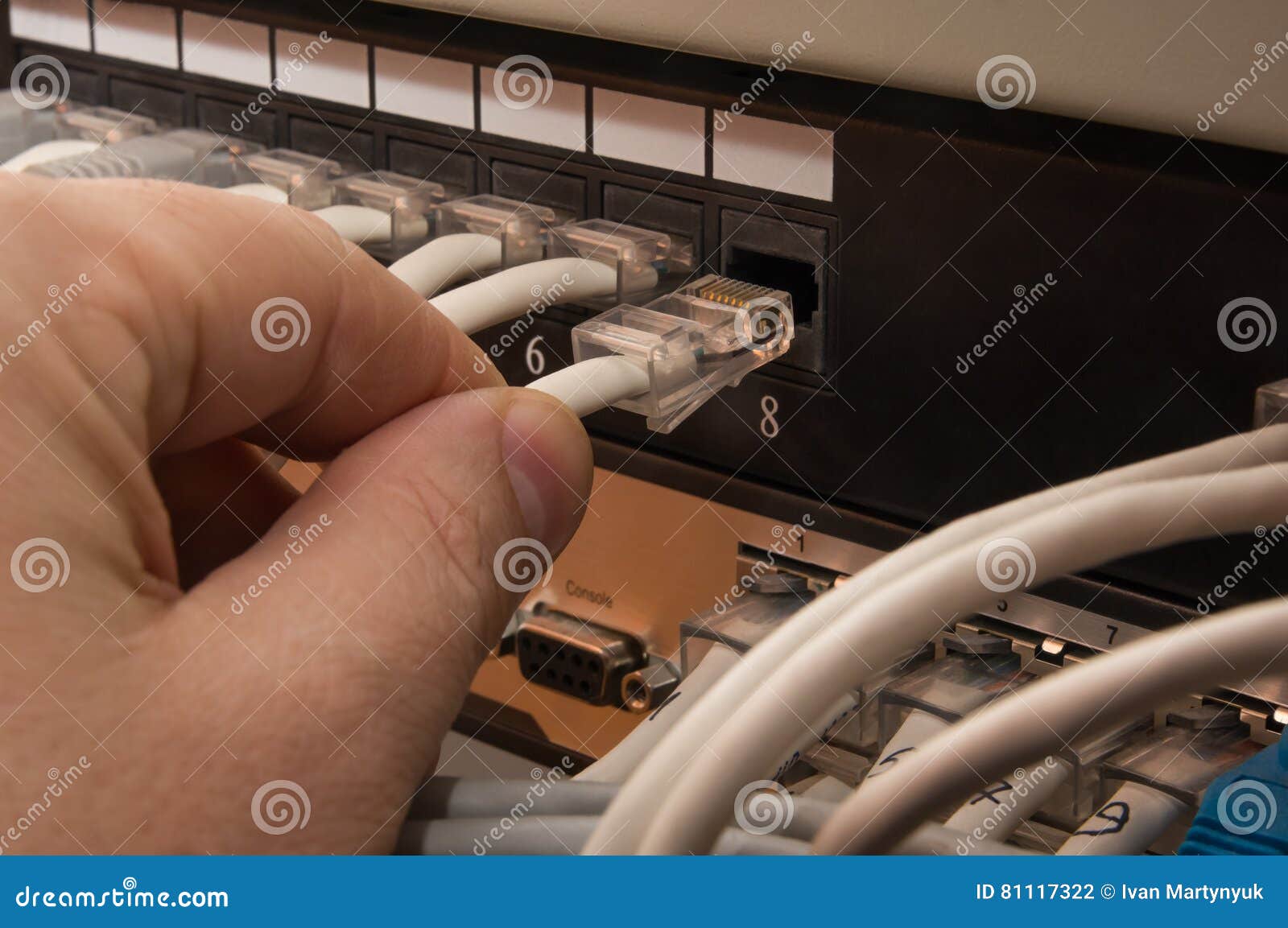 Connection Patch Cable To Patch Panel Stock Photo - Image of cabling ...