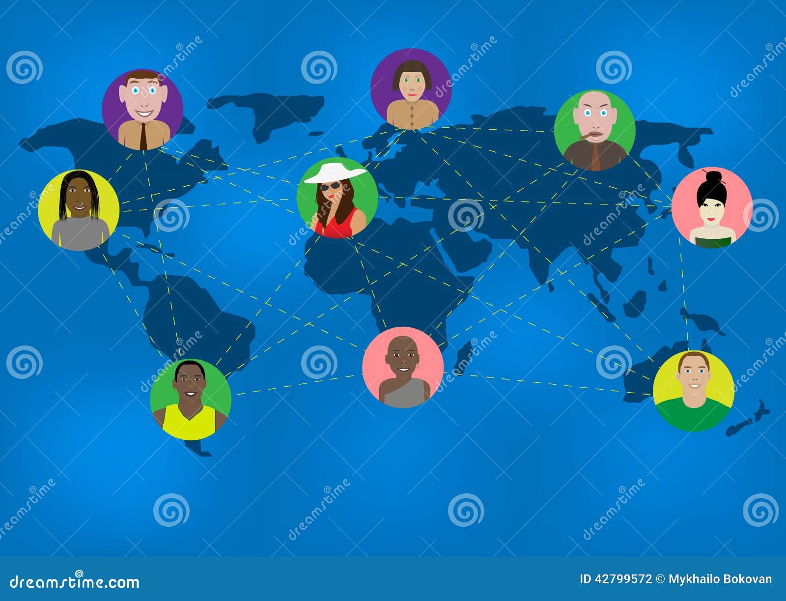 Connection people concept stock vector. Illustration of face - 42799572