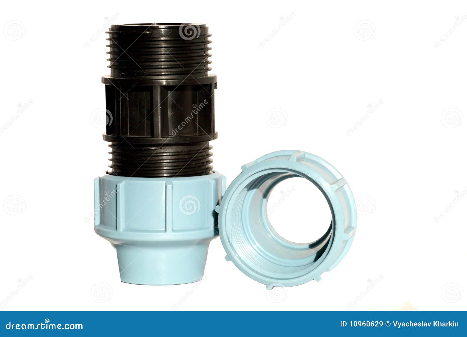 Connection for a pipe stock image. Image of device, building - 10960629