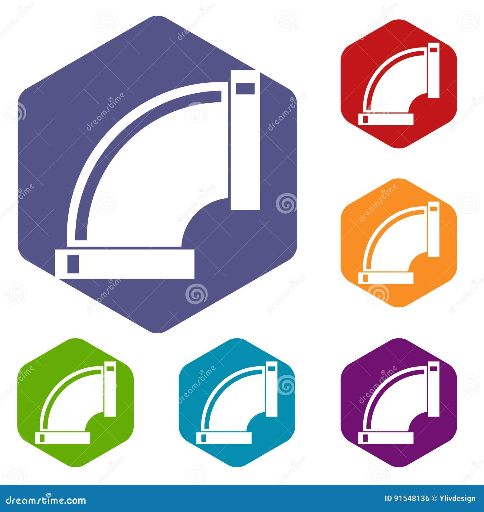 Connection Pipes Icons Set Hexagon Stock Vector - Illustration of ...