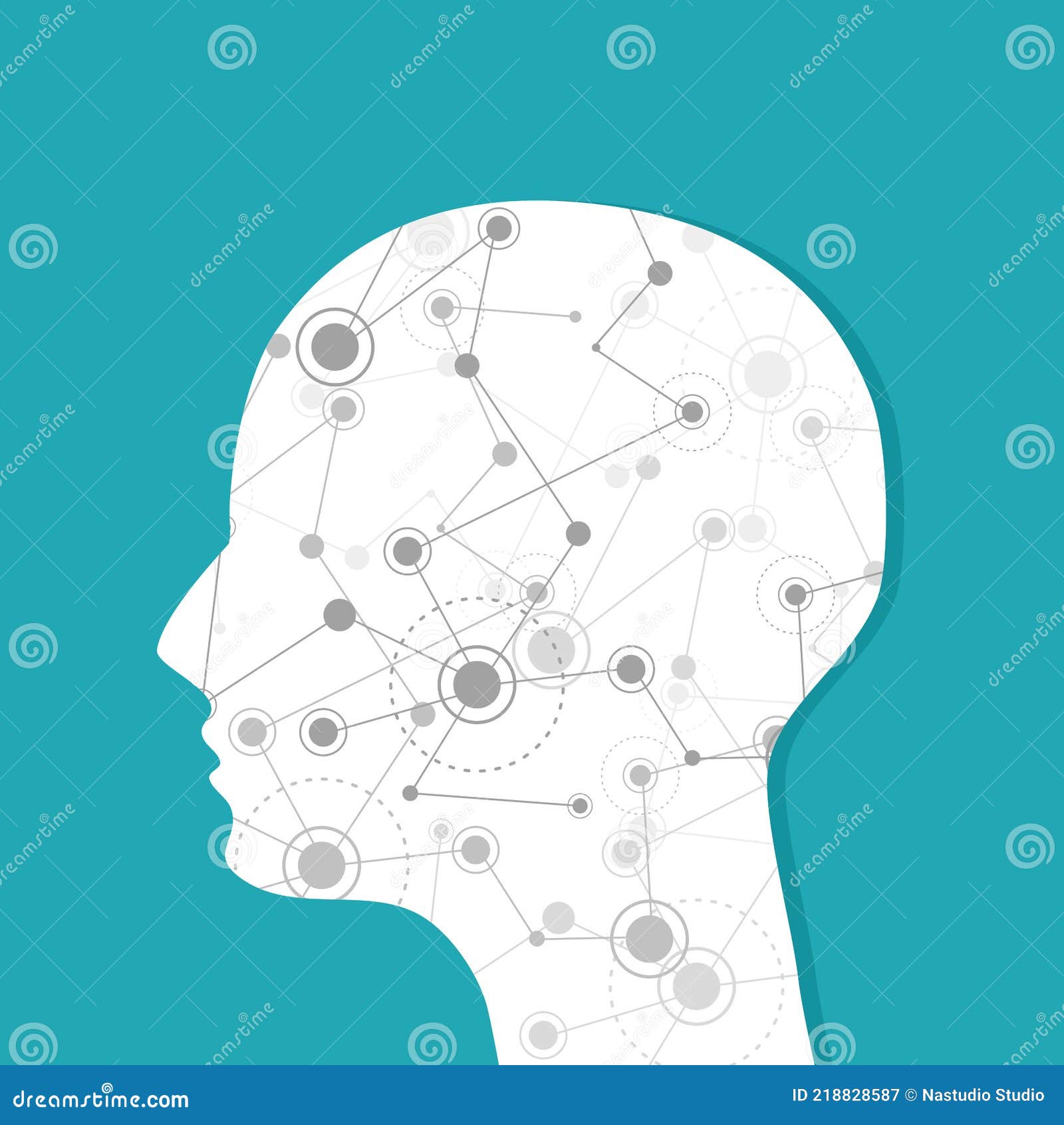 The Connection Point in the Human Head. Thinking System Vector Stock ...