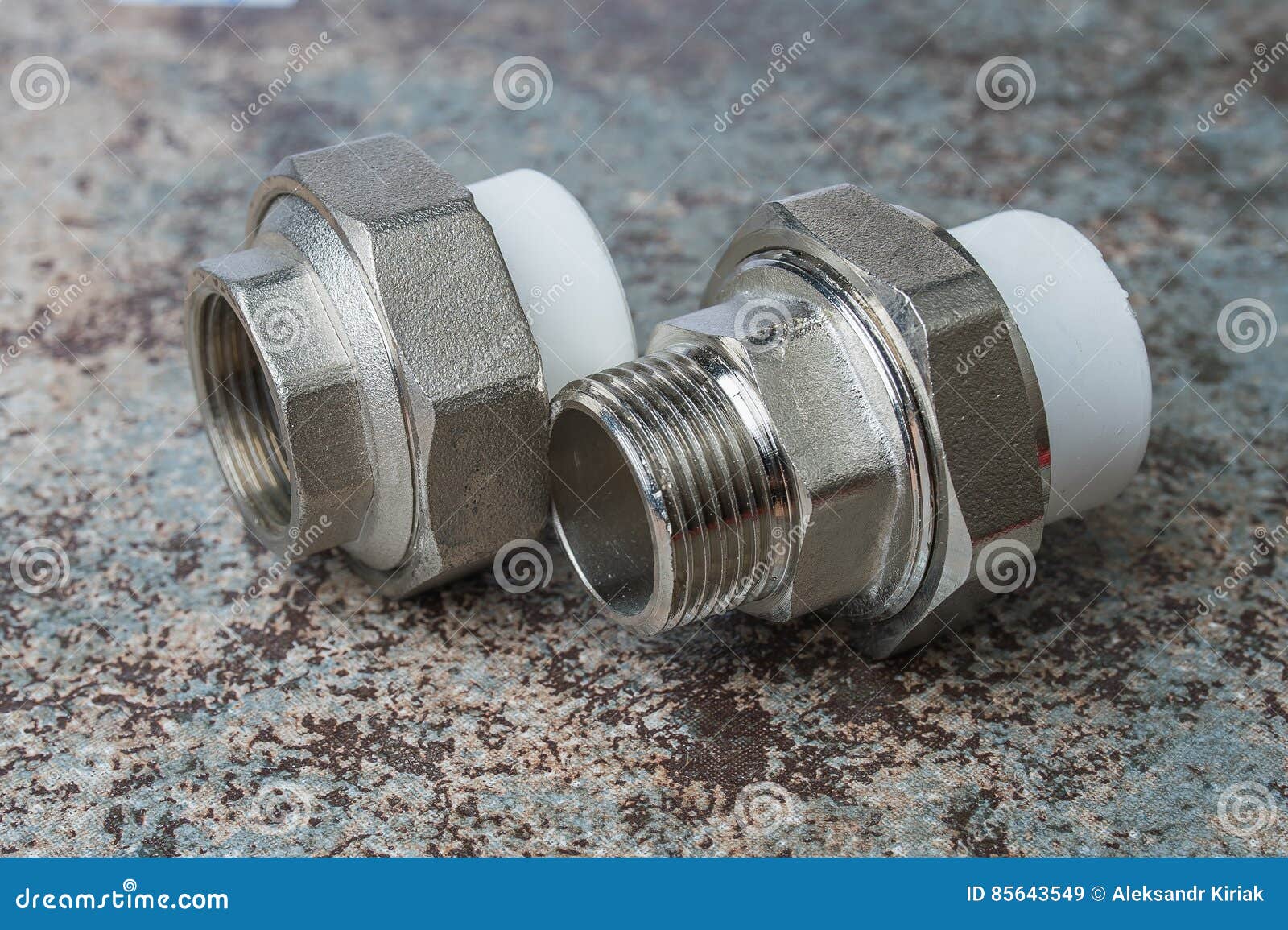 Polypropylene Threaded Coupling On A White Background. American ...