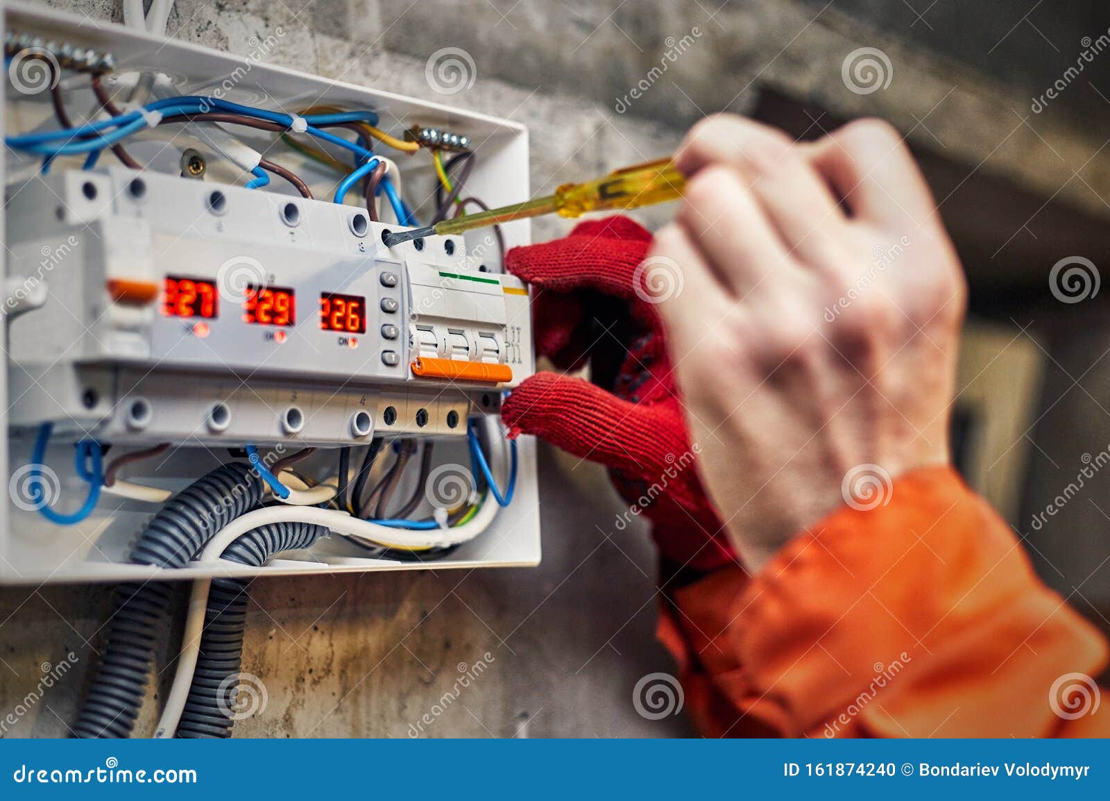 Connection of the Power Supply System of Electricity Stock Photo ...