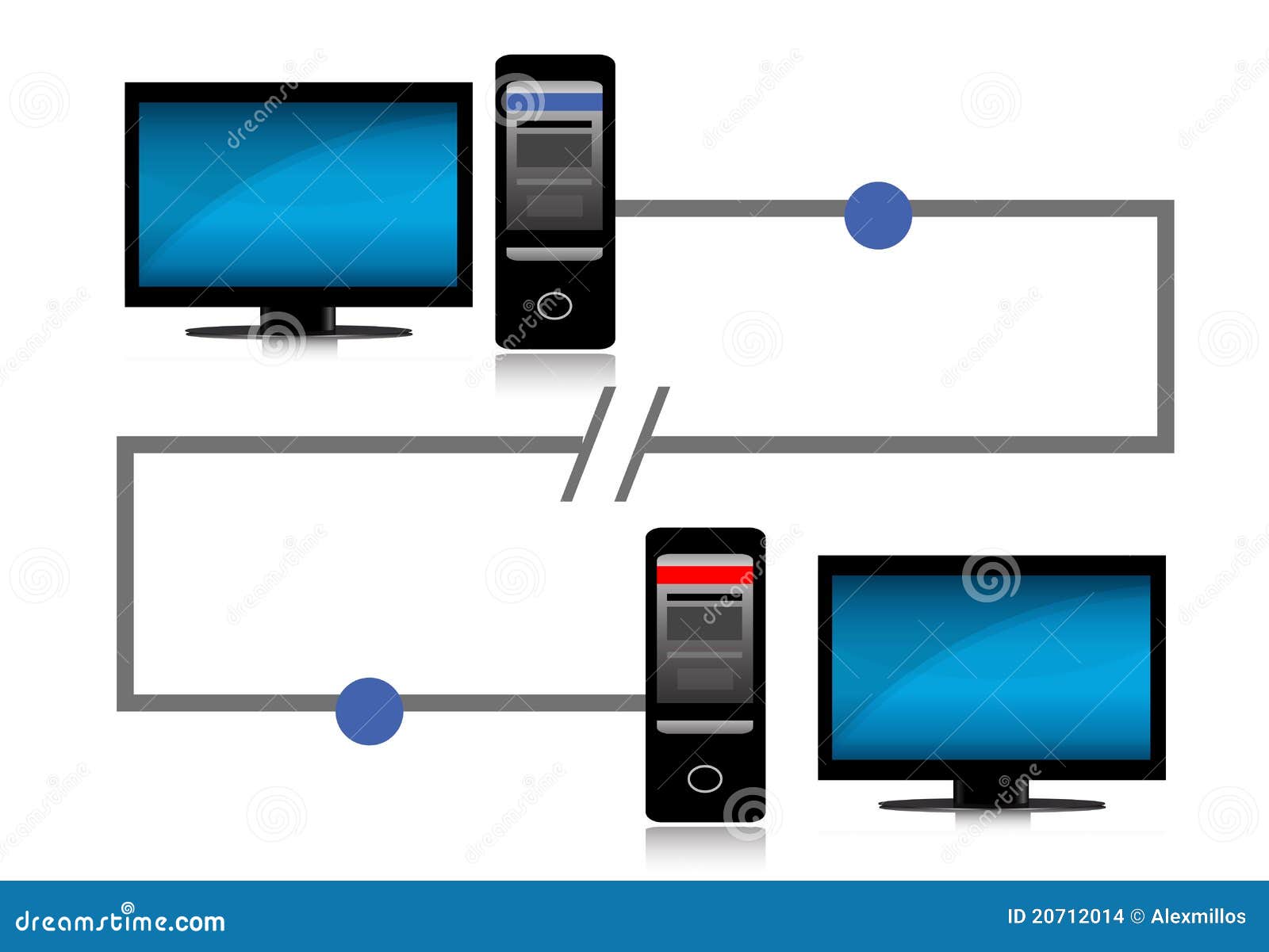 Connection Problem between Two Computers Stock Vector - Illustration of ...