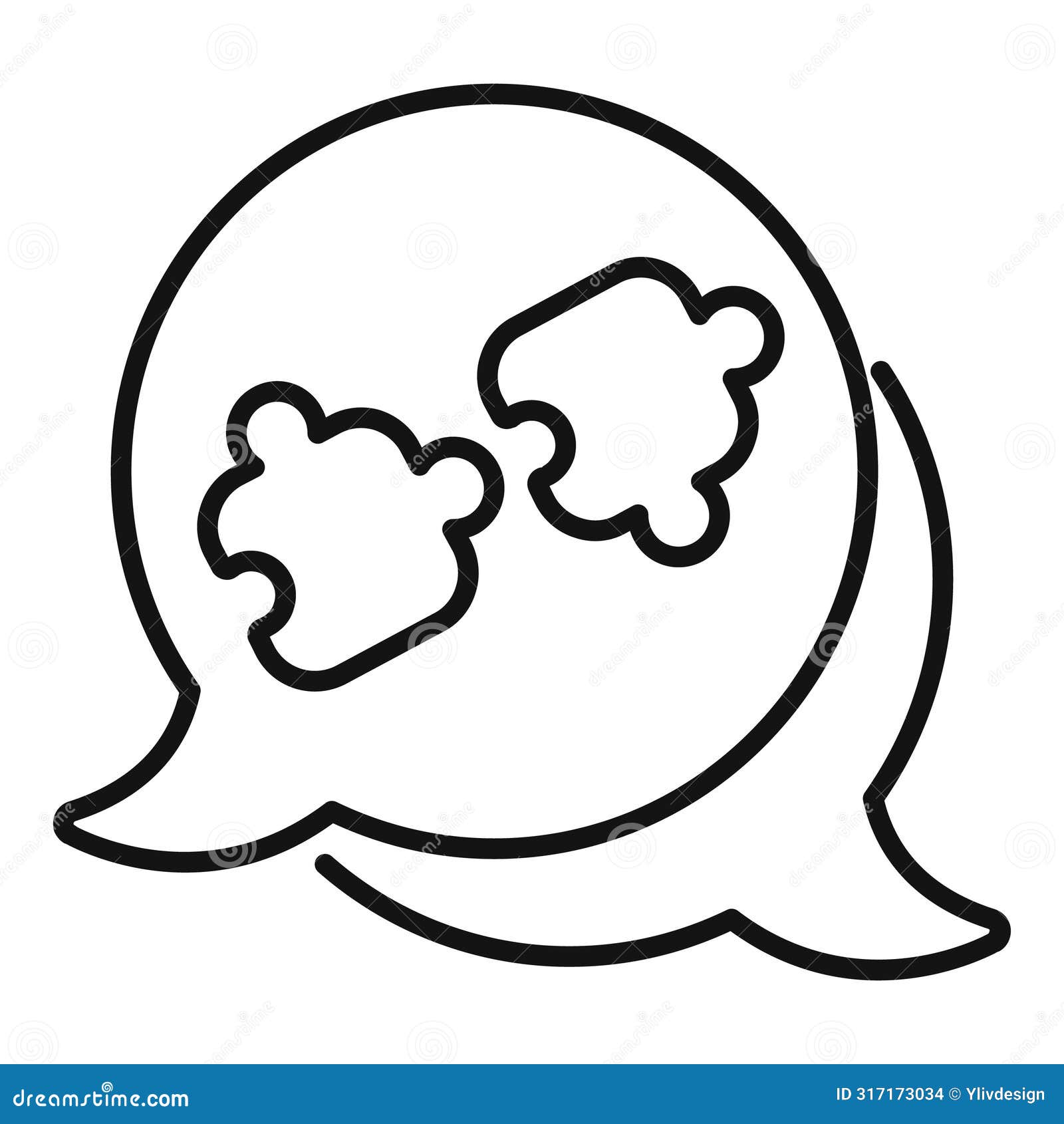 Connection Puzzle Chat Icon Outline Vector. Speech Discussion Stock ...