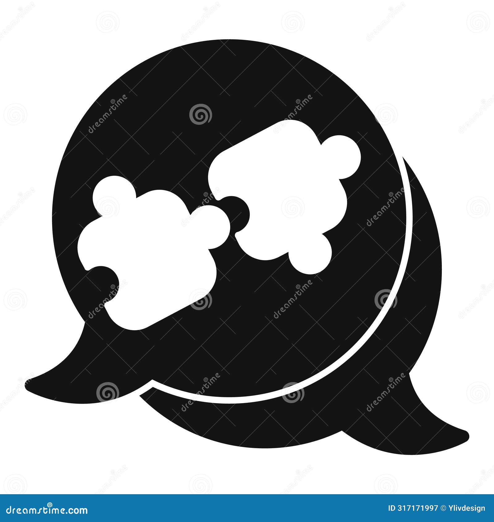 Connection Puzzle Chat Icon Simple Vector. Speech Discussion Stock ...