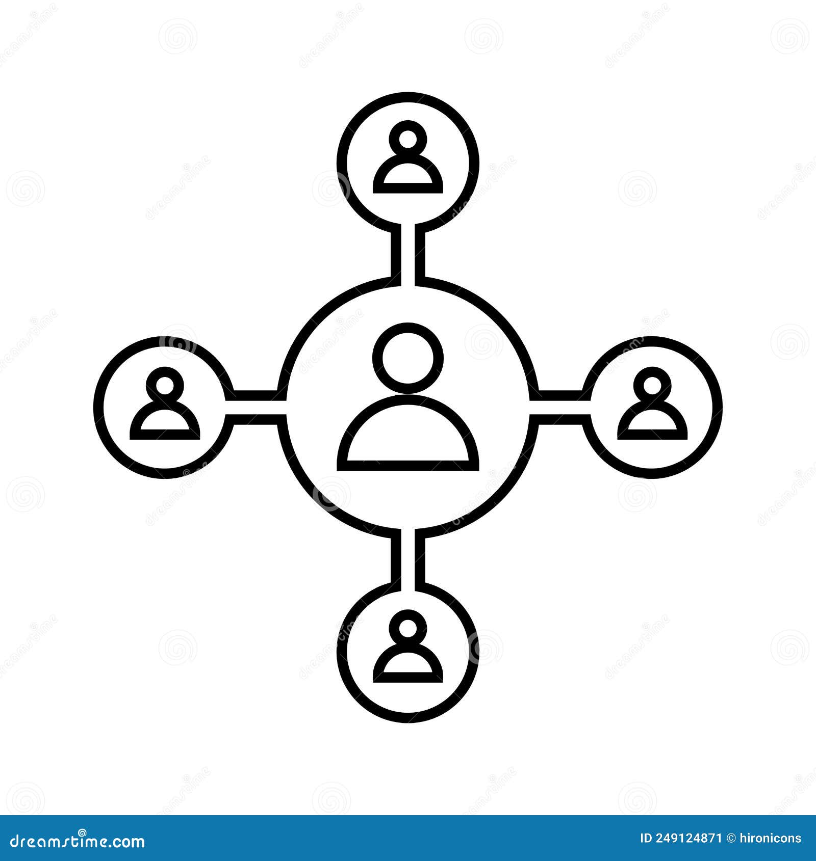 Connection, Relationship, Teamwork Outline Icon. Line Art Vector Stock ...