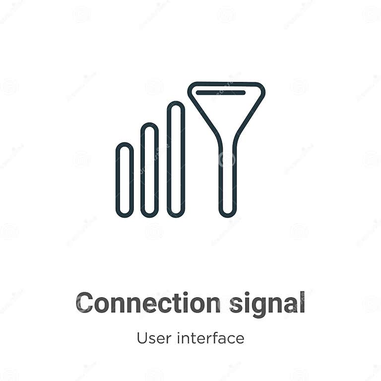 Connection Signal Outline Vector Icon. Thin Line Black Connection ...