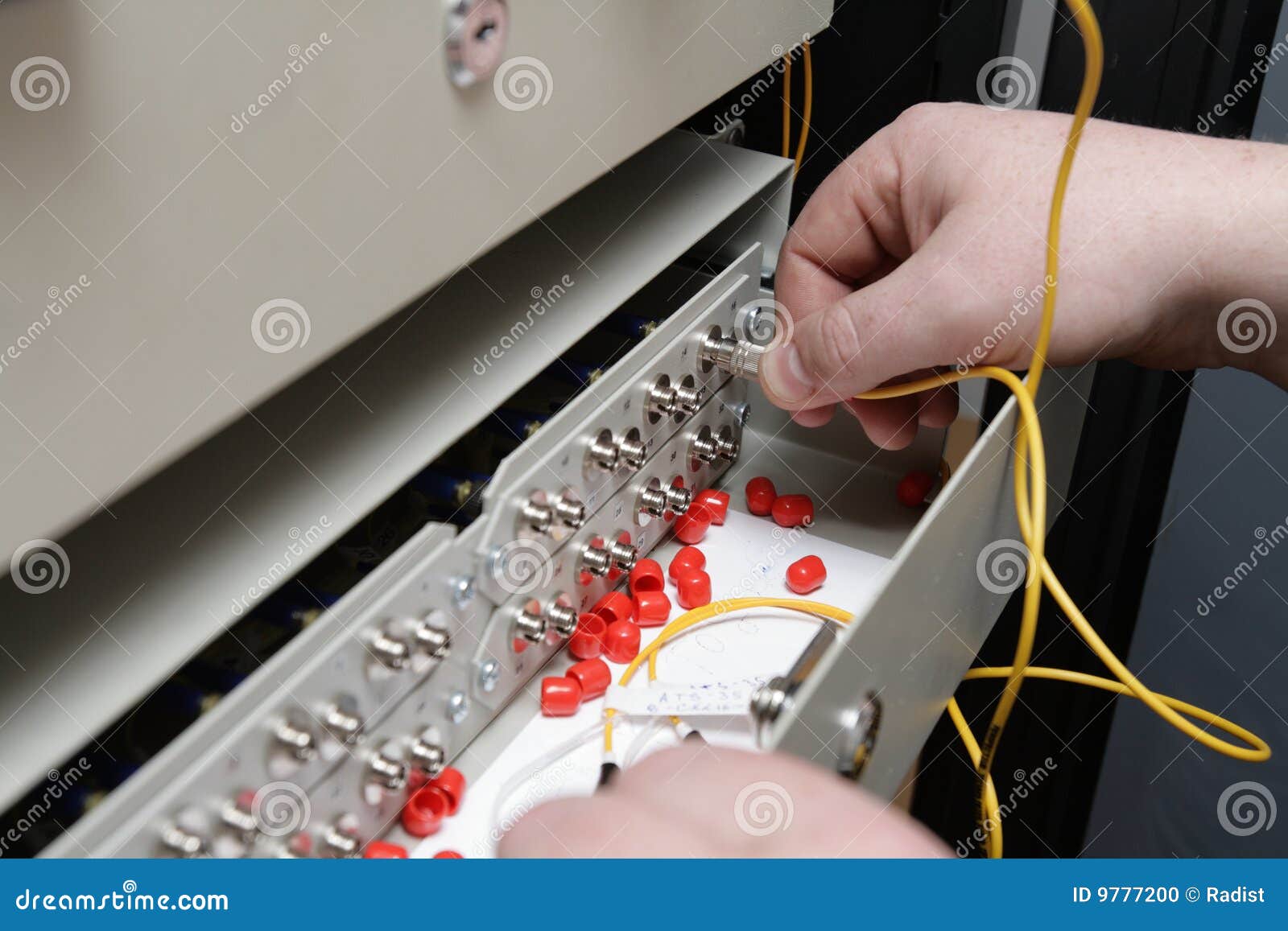 Connection splicing unit stock photo. Image of fiber, pigtail - 9777200