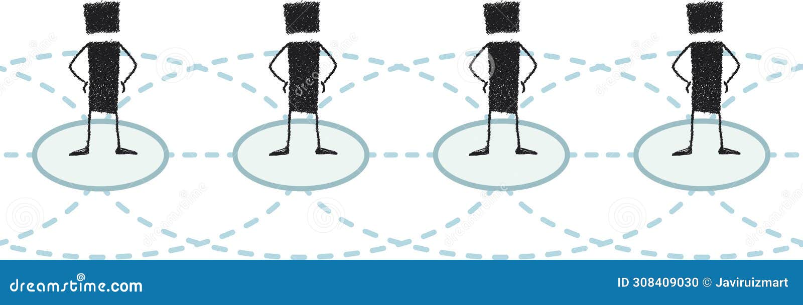 Connection, stick figures stock photo. Illustration of connected ...