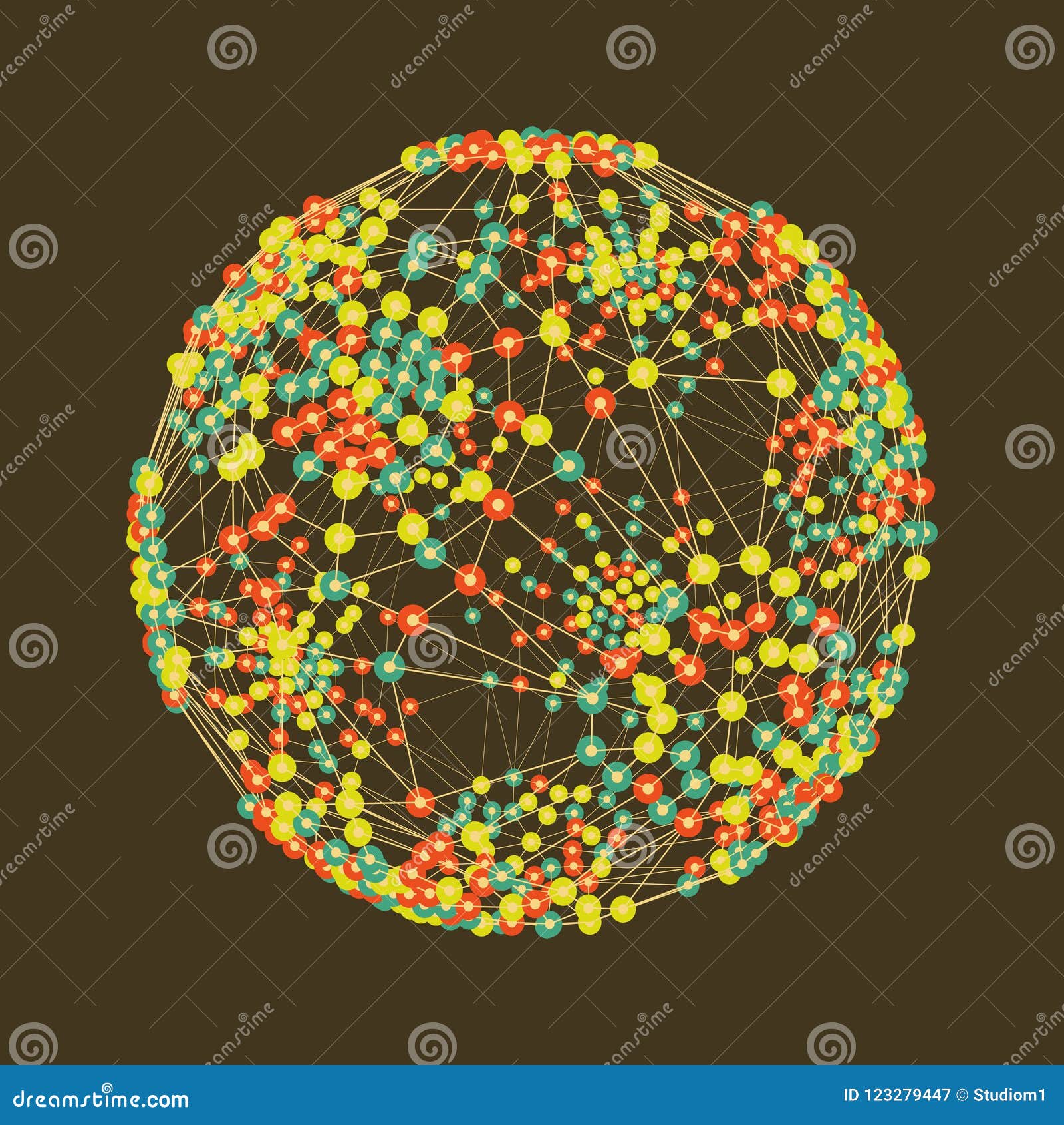 Connection Structure. Abstract Globe Grid. Sphere Illustration ...
